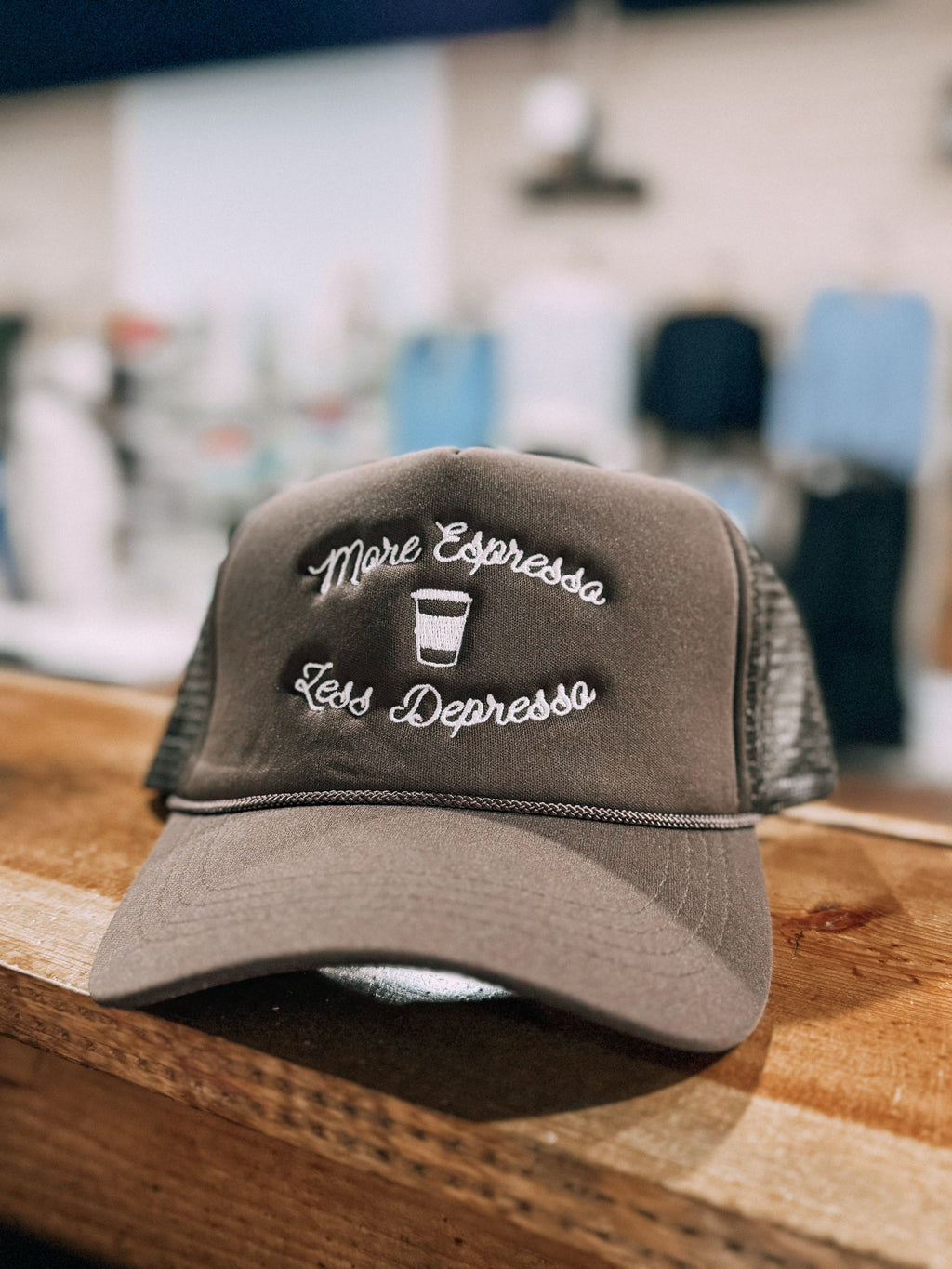 More Espresso - Less Depresso Trucker Cap – Big Creek Boutique